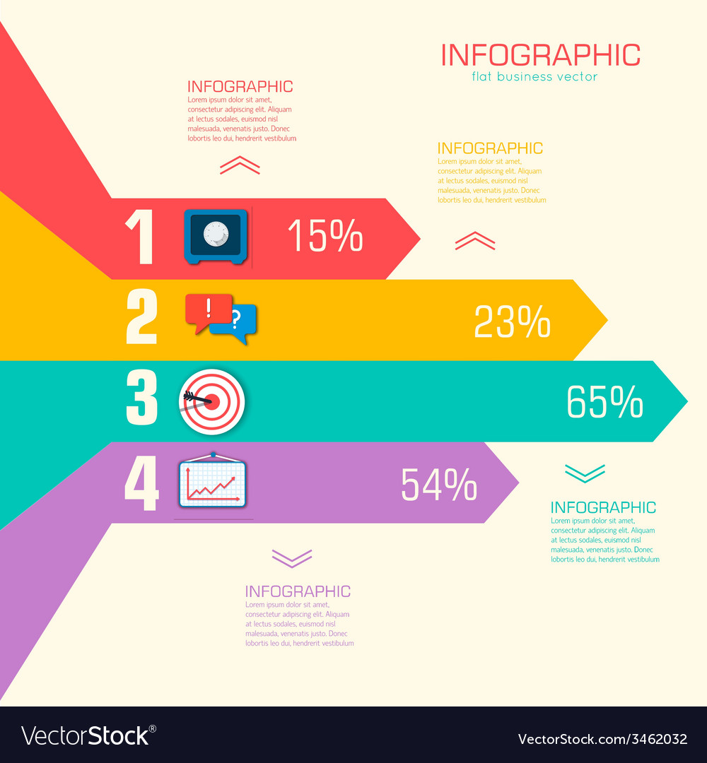 Business flat infographic template with text Vector Image Business flat infographic template with text Vector Image