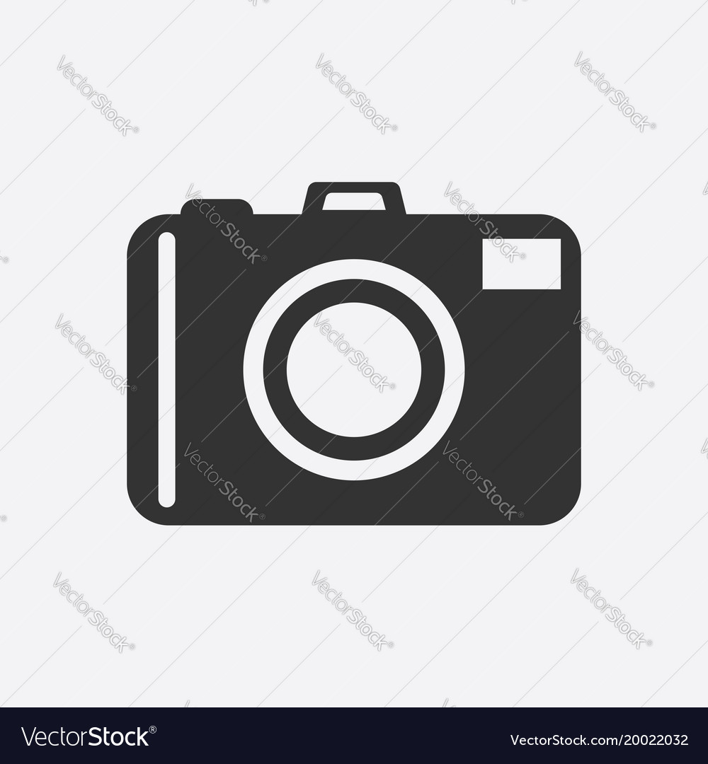 Camera icon on white background flat Royalty Free Vector