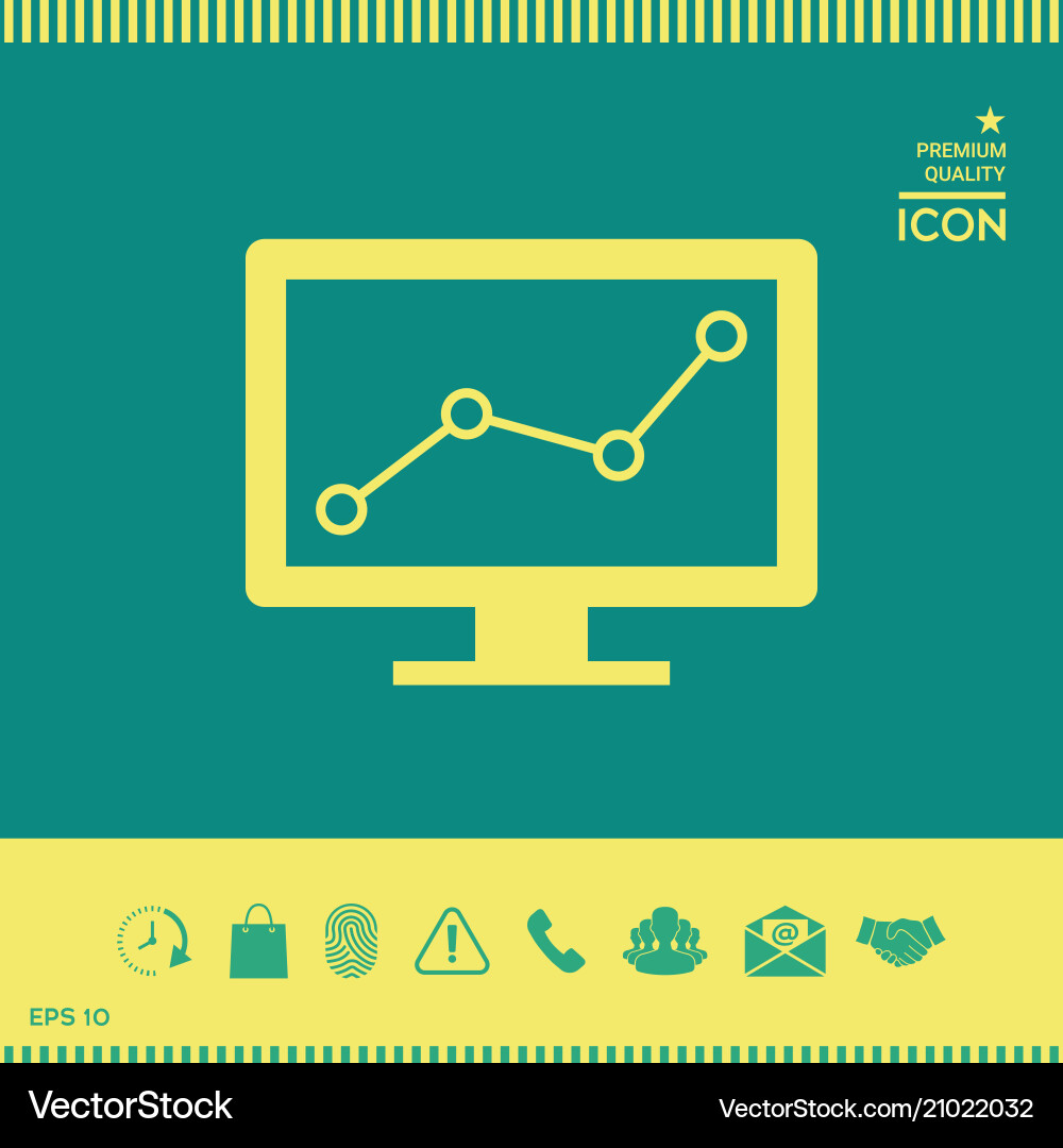 Computer monitors with graph Royalty Free Vector Image