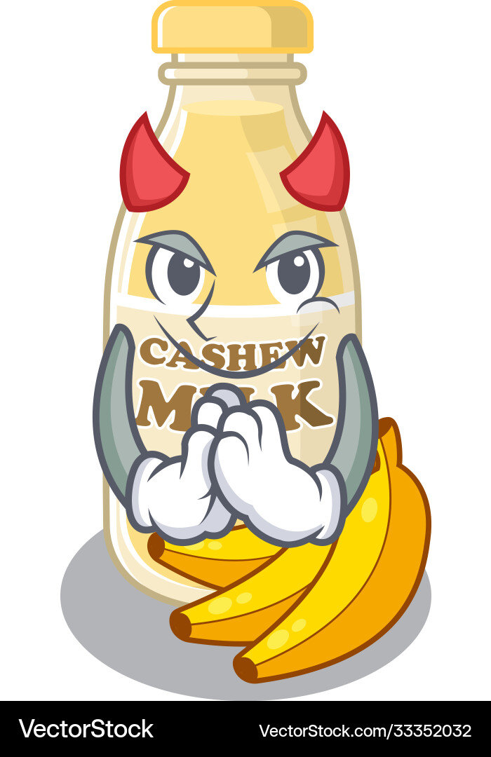 Devil cashew milk cartoon in character design Vector Image
