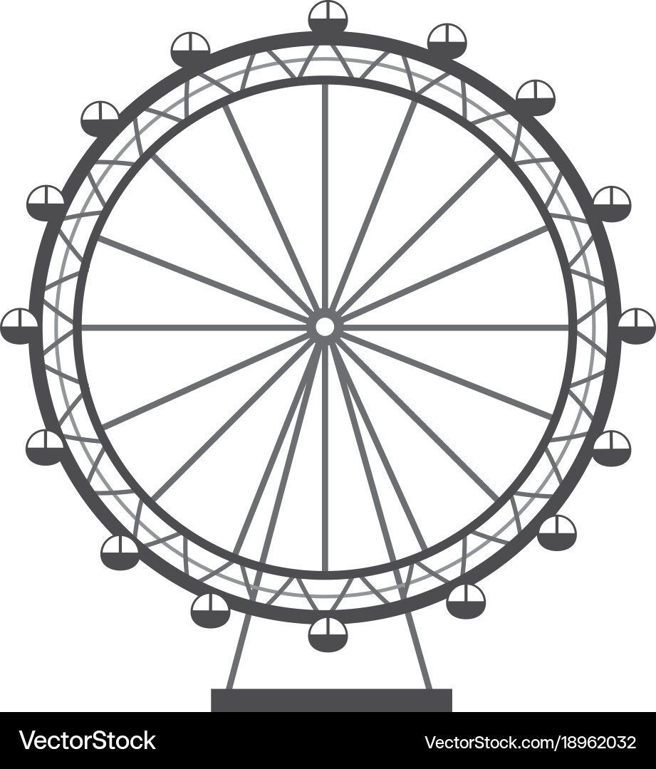 Ferris wheel recreation adventure landmark Vector Image
