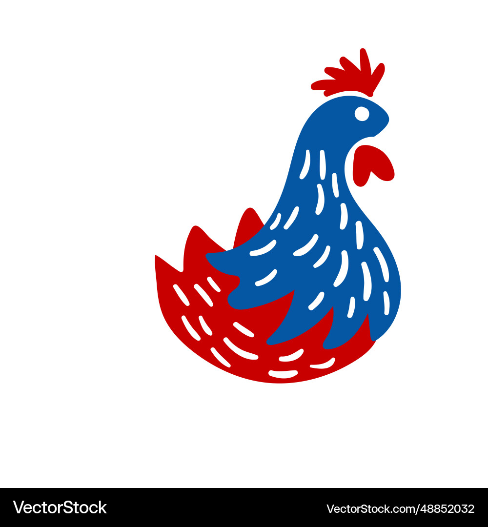 French rooster symbol flat Royalty Free Vector Image