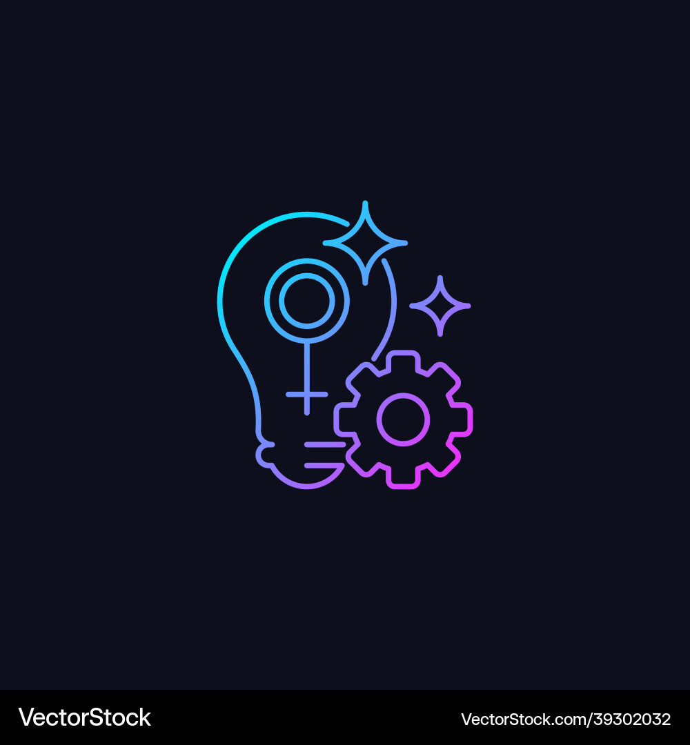 Fulfill female potential gradient icon for dark Vector Image