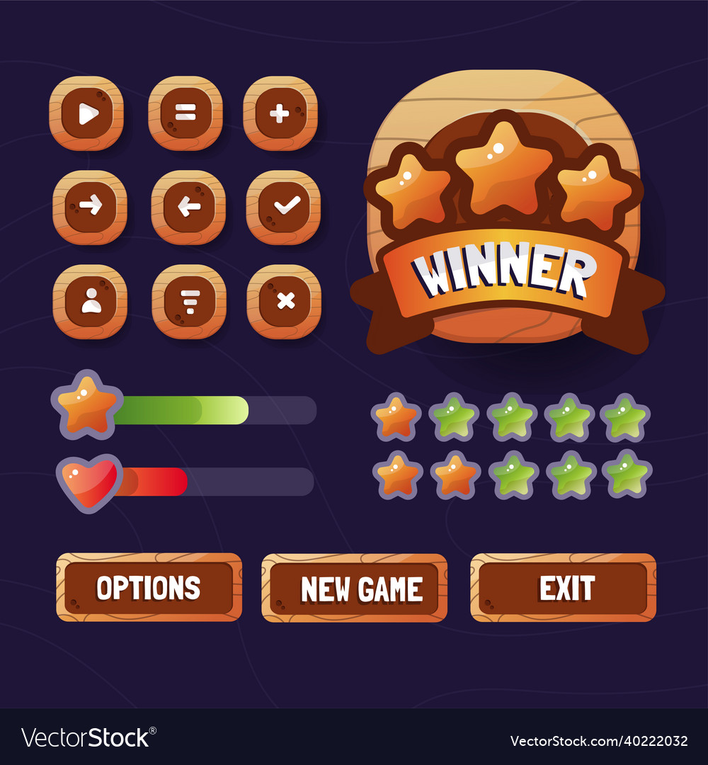 Game template gui kit interface log in page Vector Image