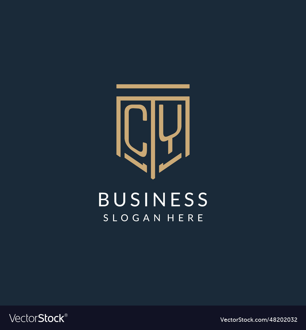 Initial cy shield logo monoline style modern and Vector Image Initial cy shield logo monoline style modern and Vector Image
