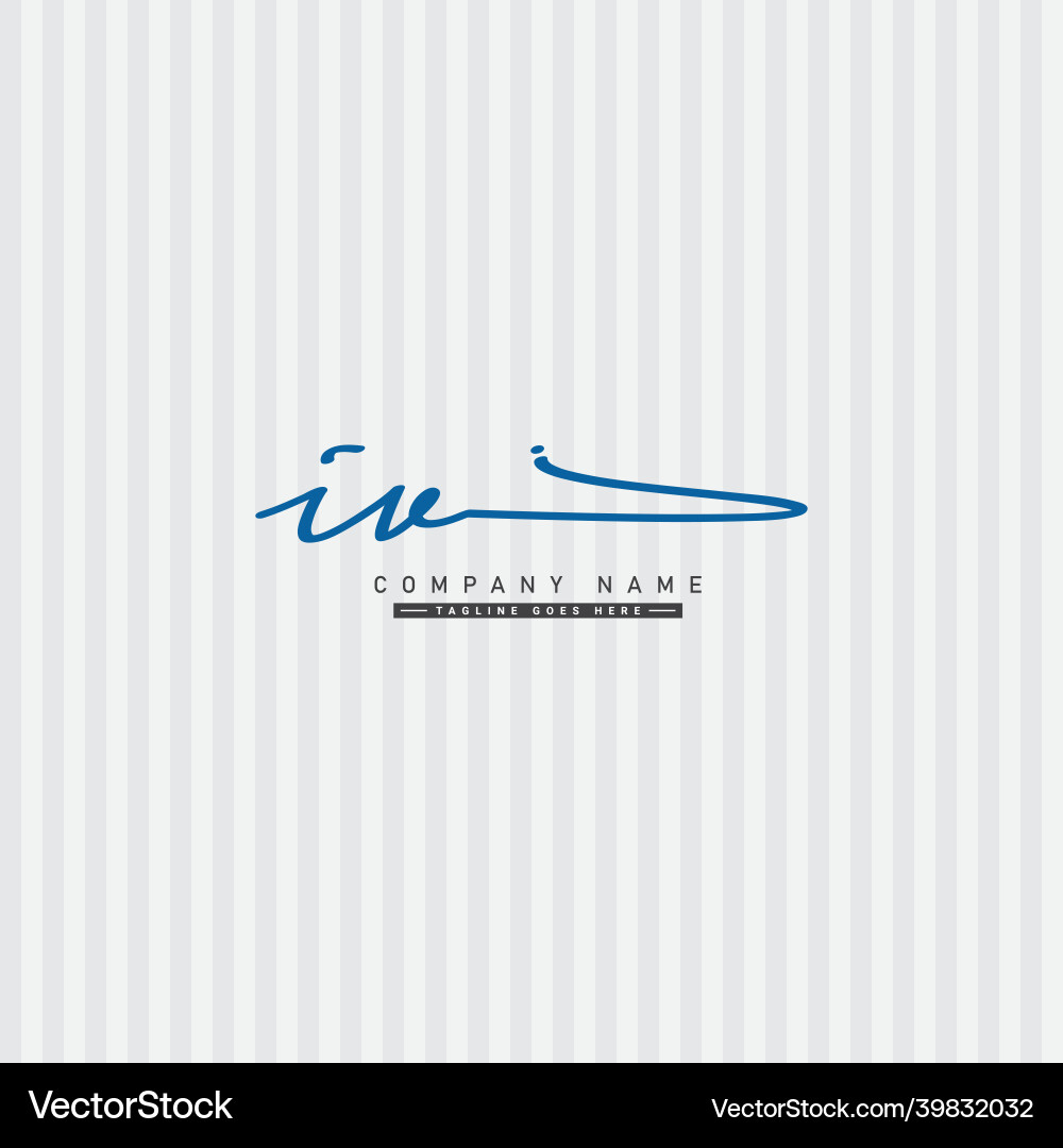 Initial letter iv logo hand drawn signature Vector Image