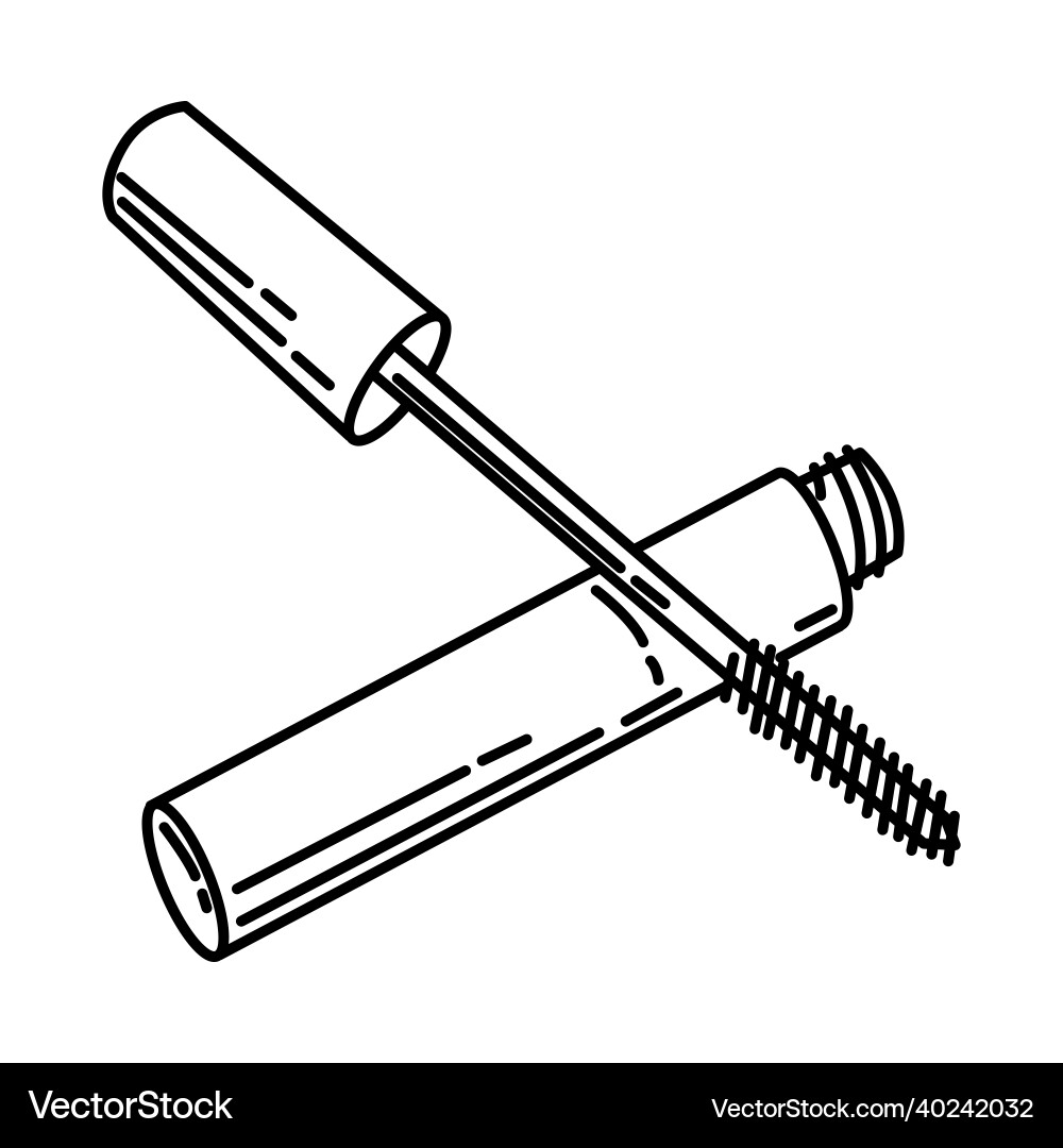 Mascara icon doodle hand drawn or outline icon Vector Image