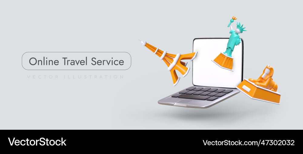 Online travel service quick access to information Vector Image