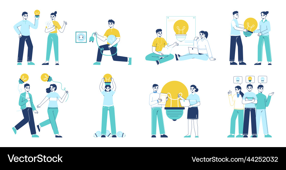 People searching good ideas creative business Vector Image