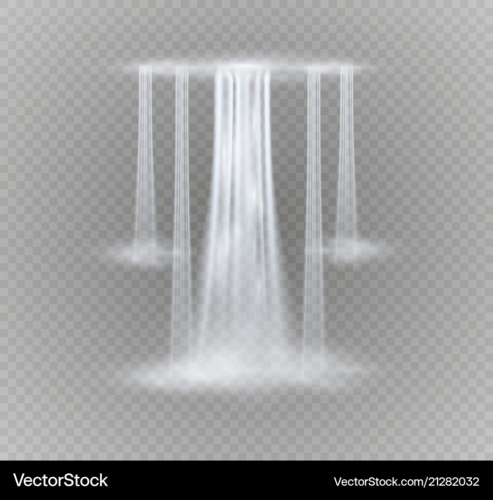 Realistic transparent nature stream of waterfall Vector Image
