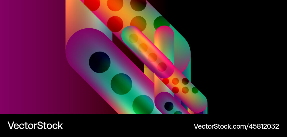 Round shapes and lines with fluid gradients Vector Image
