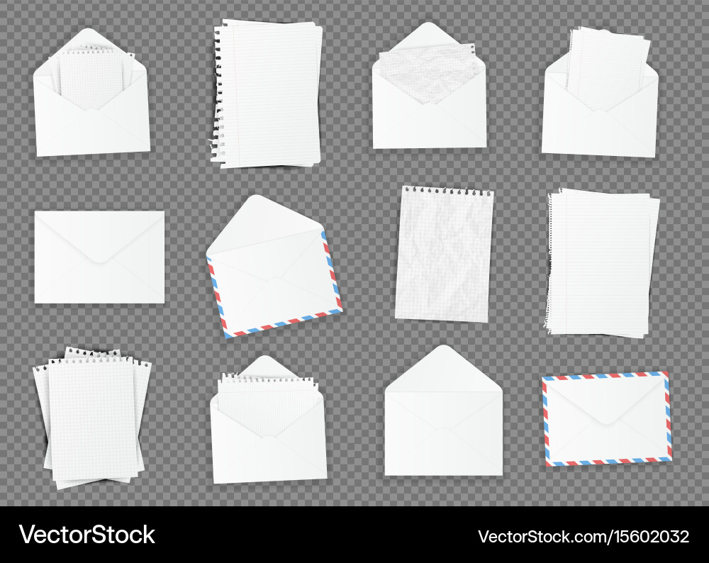 Set of various blank white paper Royalty Free Vector Image