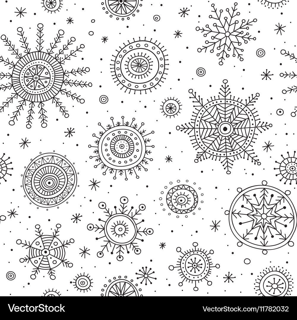 Snowflakes ethnicl style mix Royalty Free Vector Image