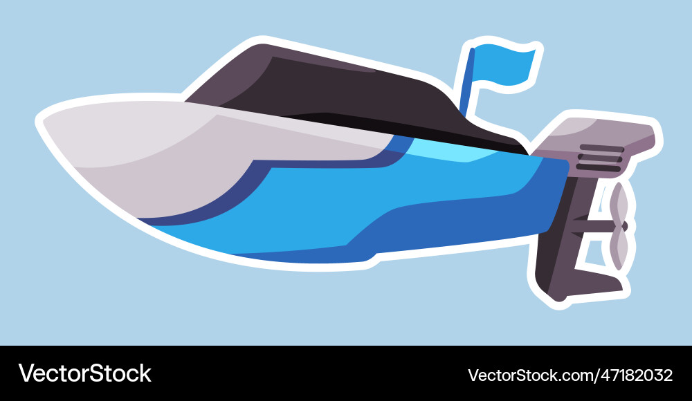 Speed boat fast ocean sea transportation modern Vector Image