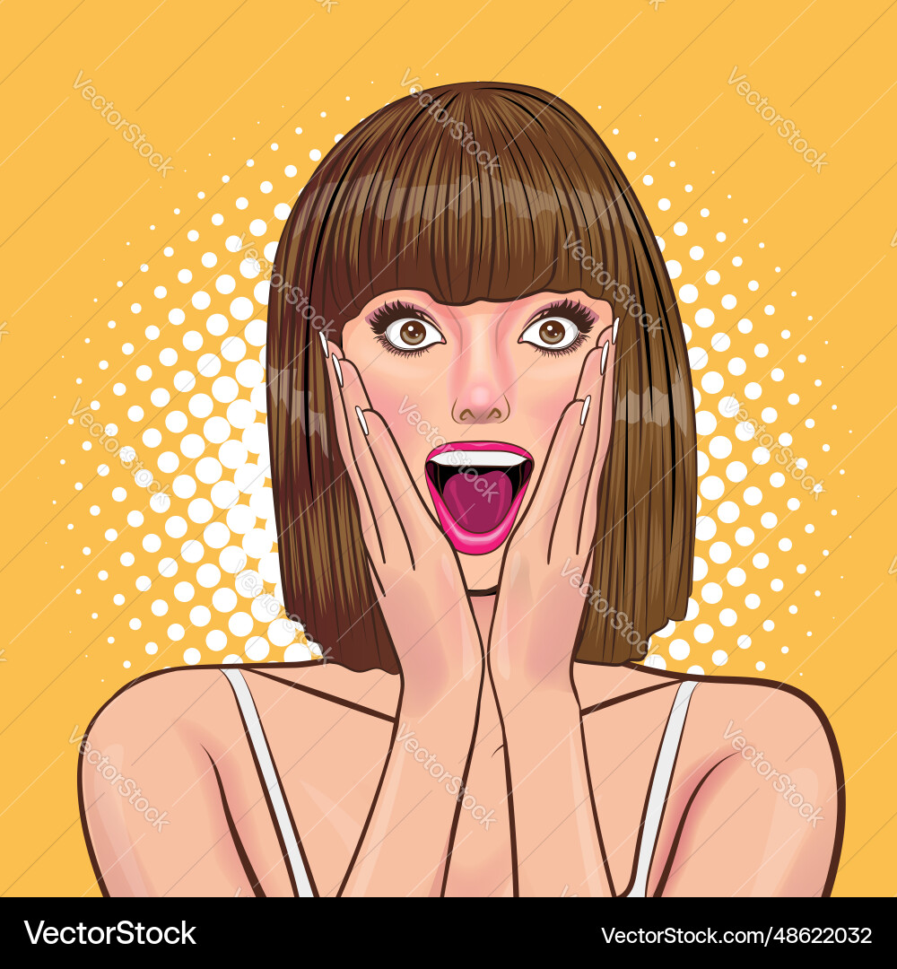 Surprised beautiful young woman 074 Royalty Free Vector
