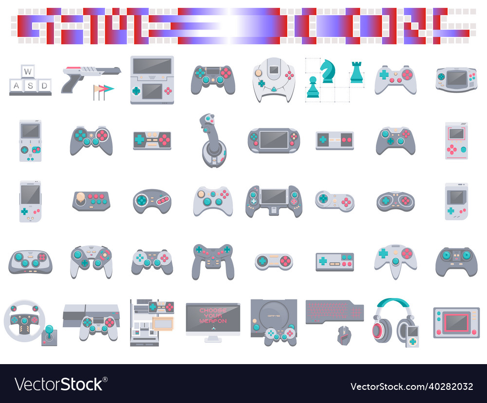 Video game icons set Royalty Free Vector Image Video game icons set Royalty Free Vector Image