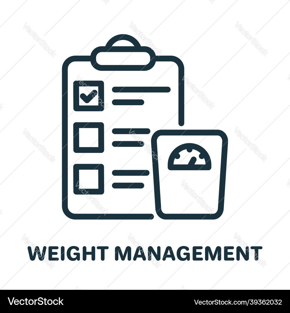 Weight management line icon body mass control Vector Image