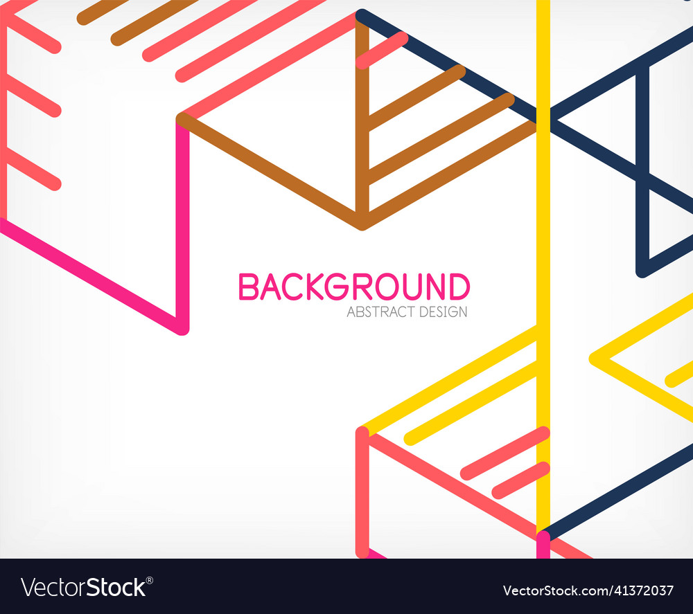 Abstract background color lines on white Vector Image