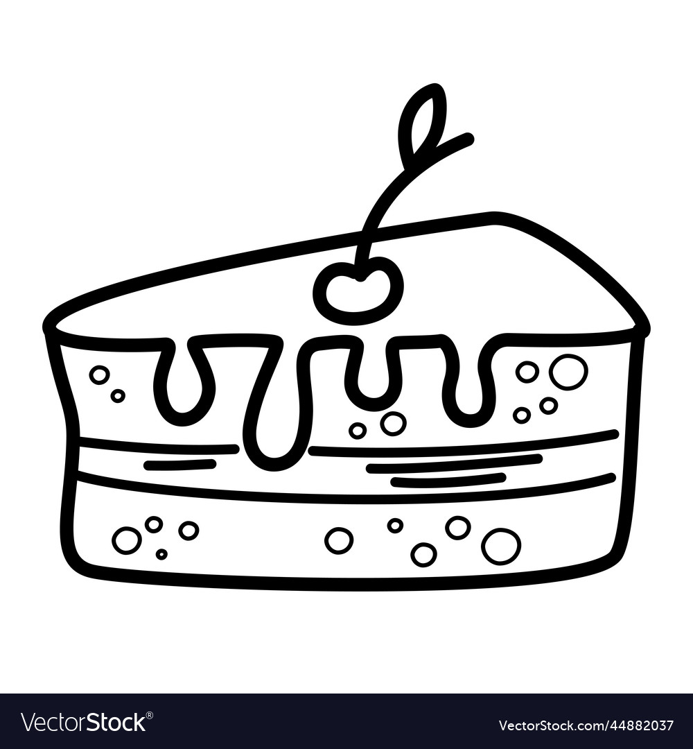 Birthday cupcake or muffin line art symbol Vector Image Birthday cupcake or muffin line art symbol Vector Image