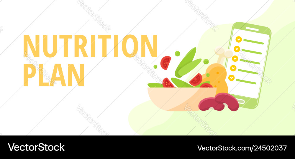 Diet and nutrition concept planning a Royalty Free Vector
