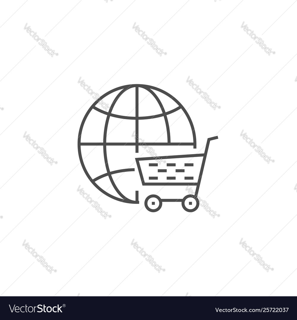 E-commerce solution line icon Royalty Free Vector Image