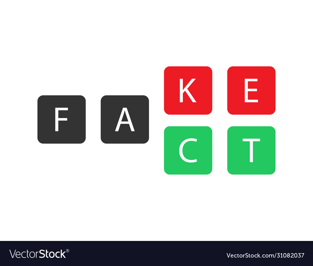 Fact or fake text in square objects true false Vector Image