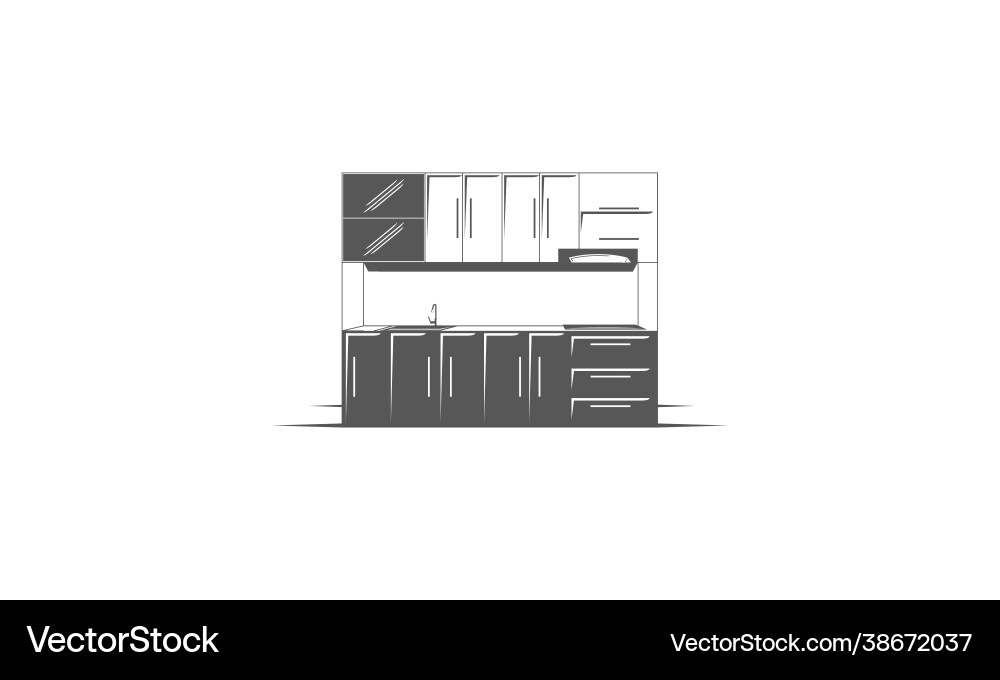 Furniture kitchen room minimalist logo Royalty Free Vector