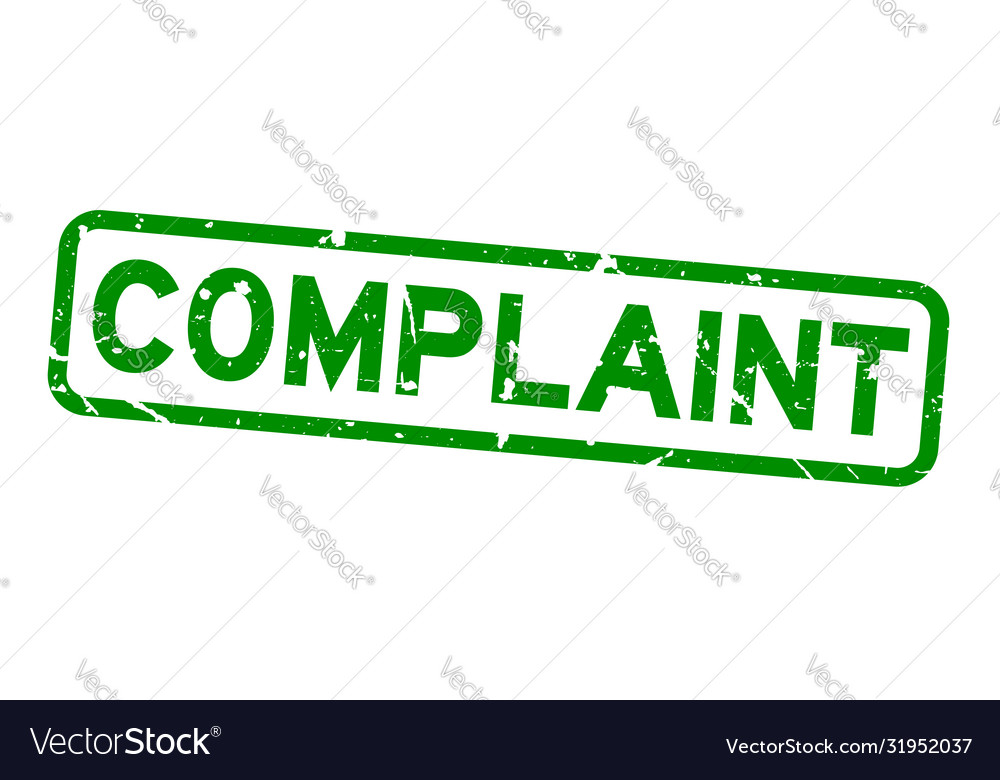 Grunge green complaint word square rubber seal Vector Image