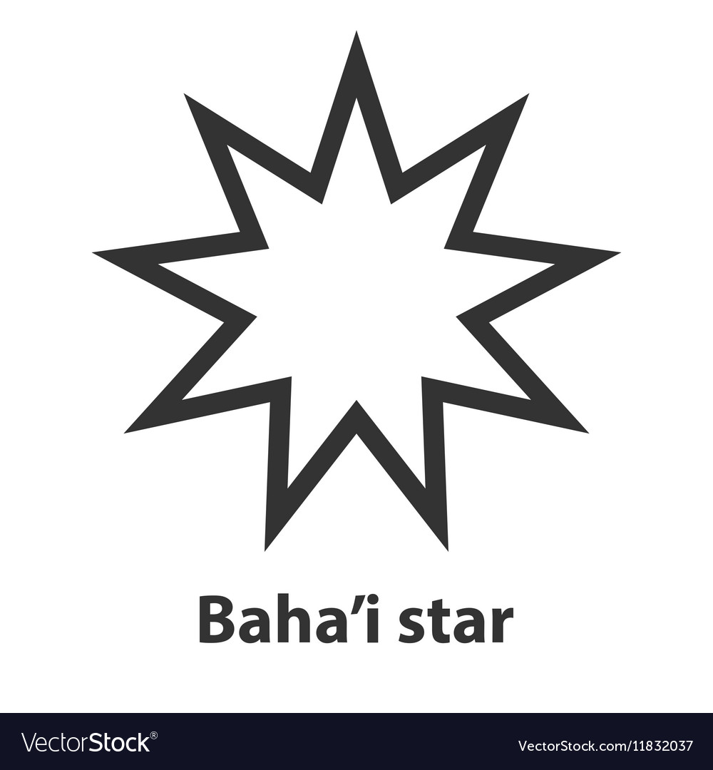 icon-bahai-nine-pointed-star-symbol-bahaism-vector-image