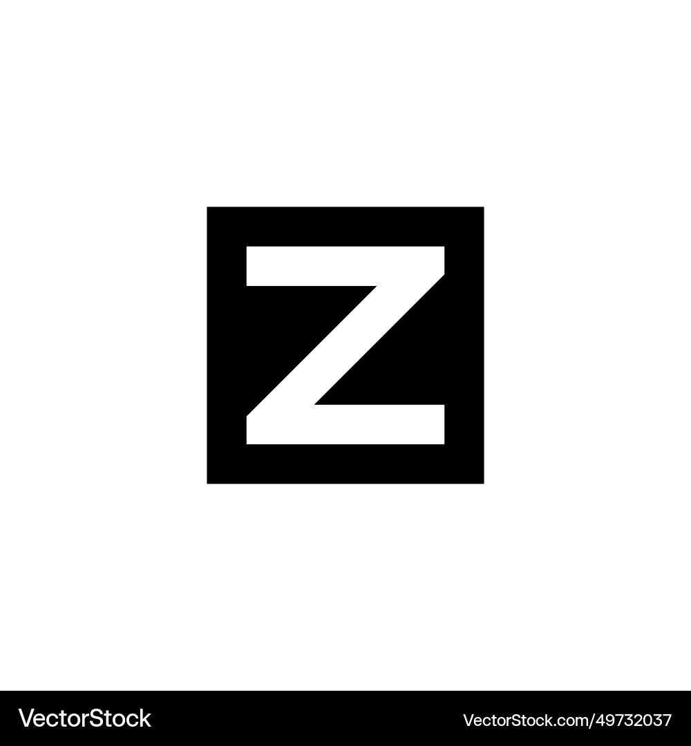Letter z square geometric symbol simple logo Vector Image