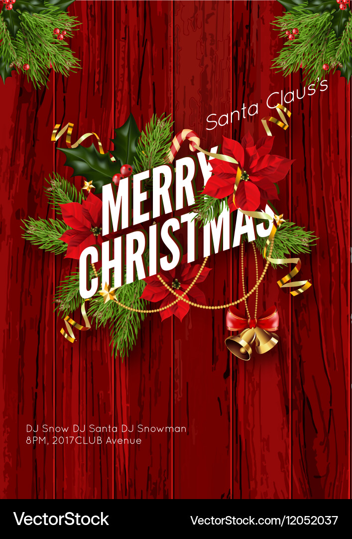 Merry christmas greeting card template Royalty Free Vector