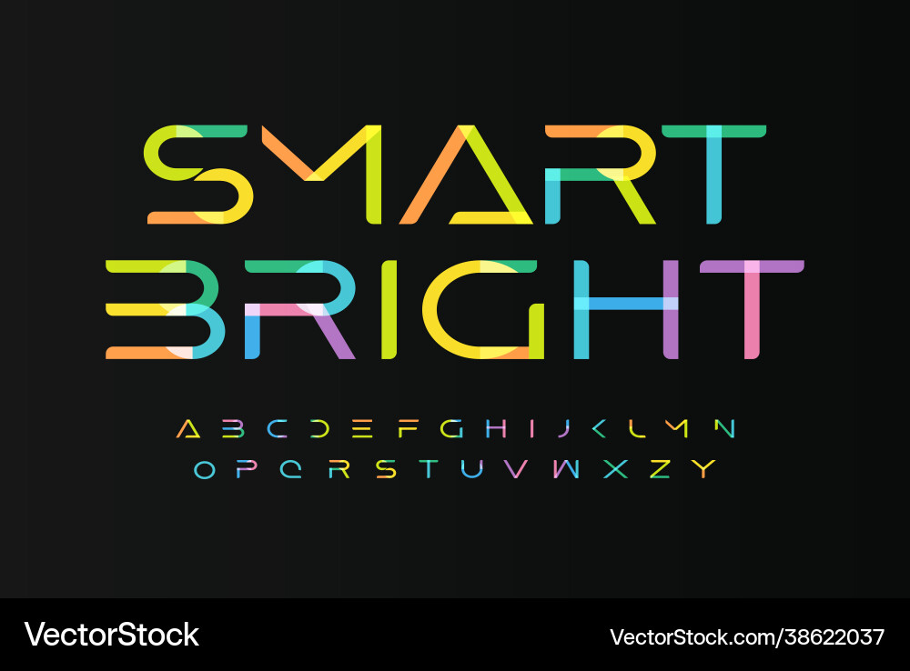 Multi colored bright font alphabet letters kids Vector Image
