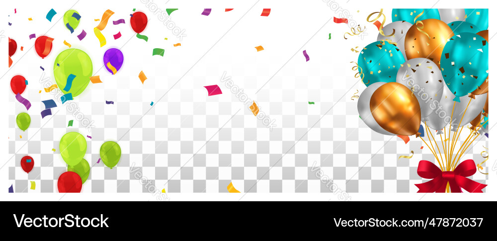 Party horizontal colorful balloons background Vector Image