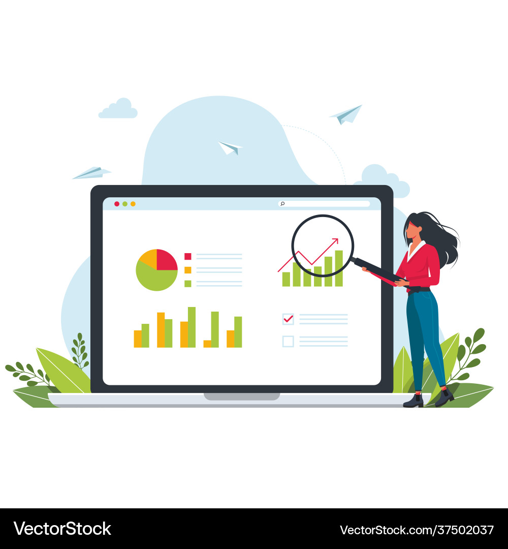 Sales forcasting and index profit analysis Vector Image