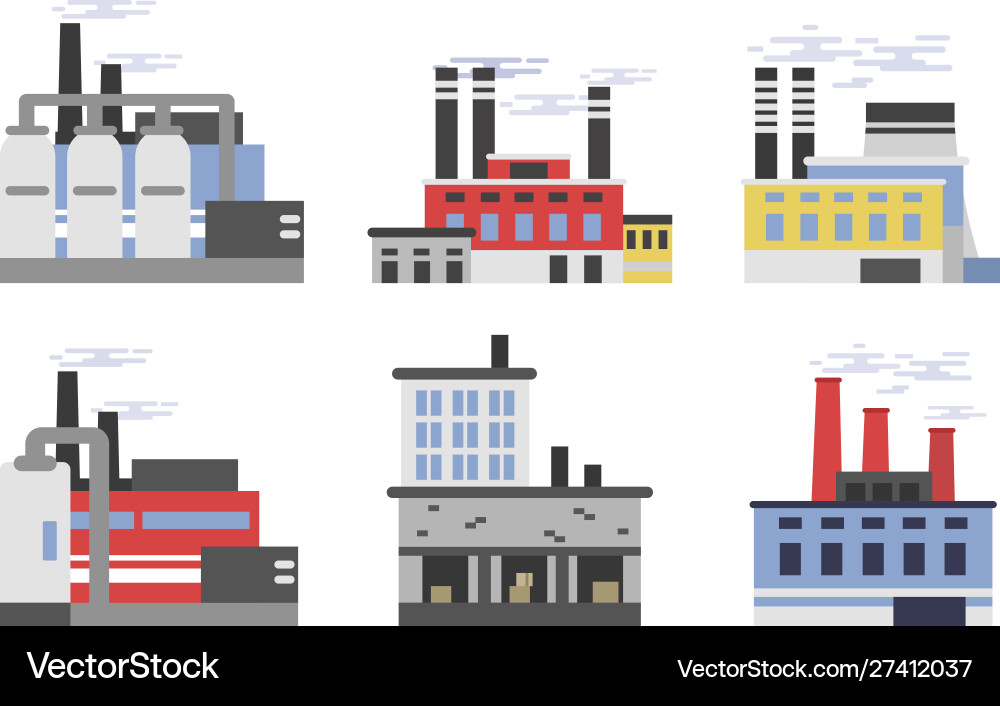 Set of various industrial Royalty Free Vector Image