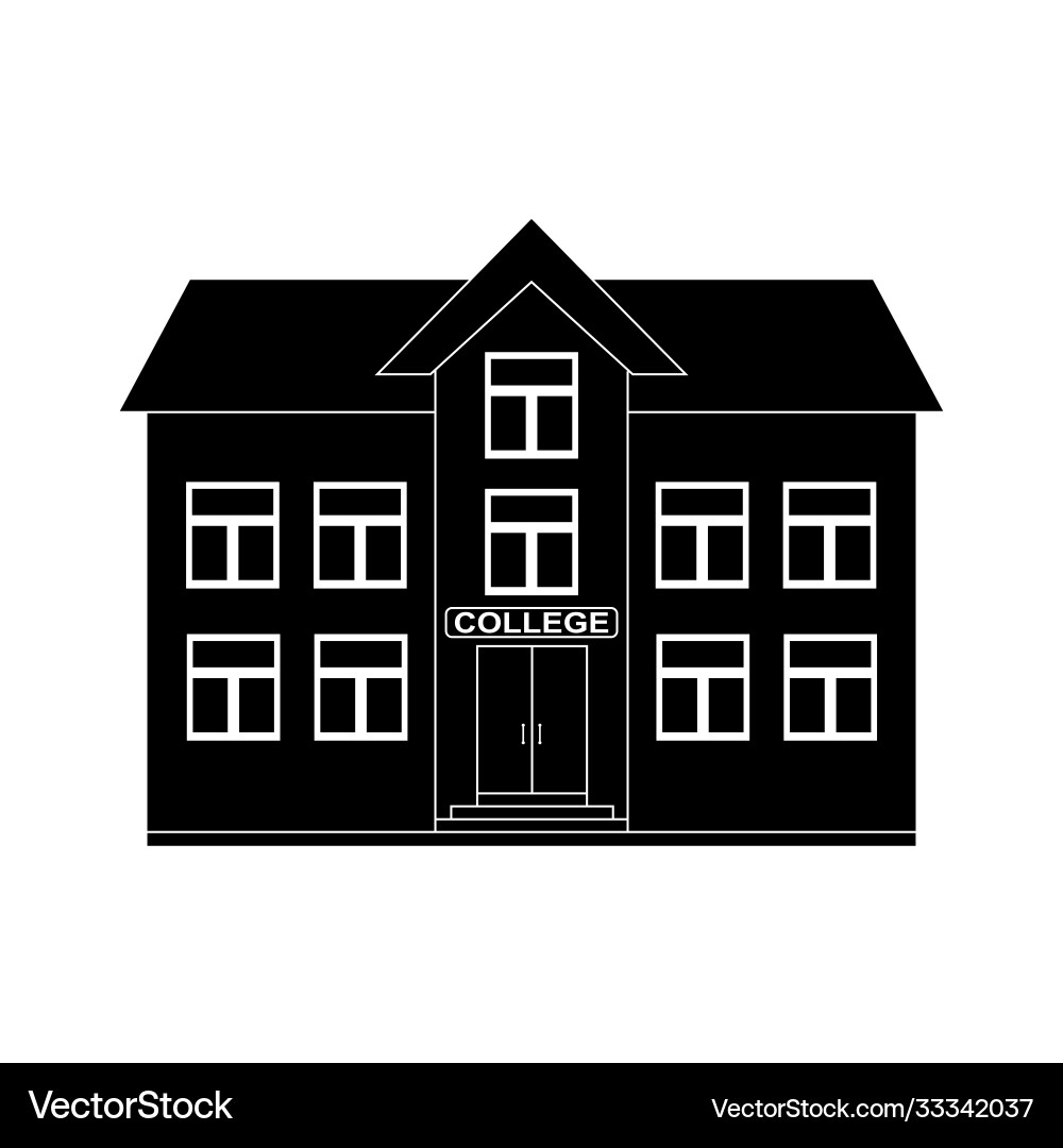Simple building icon with college inscription Vector Image