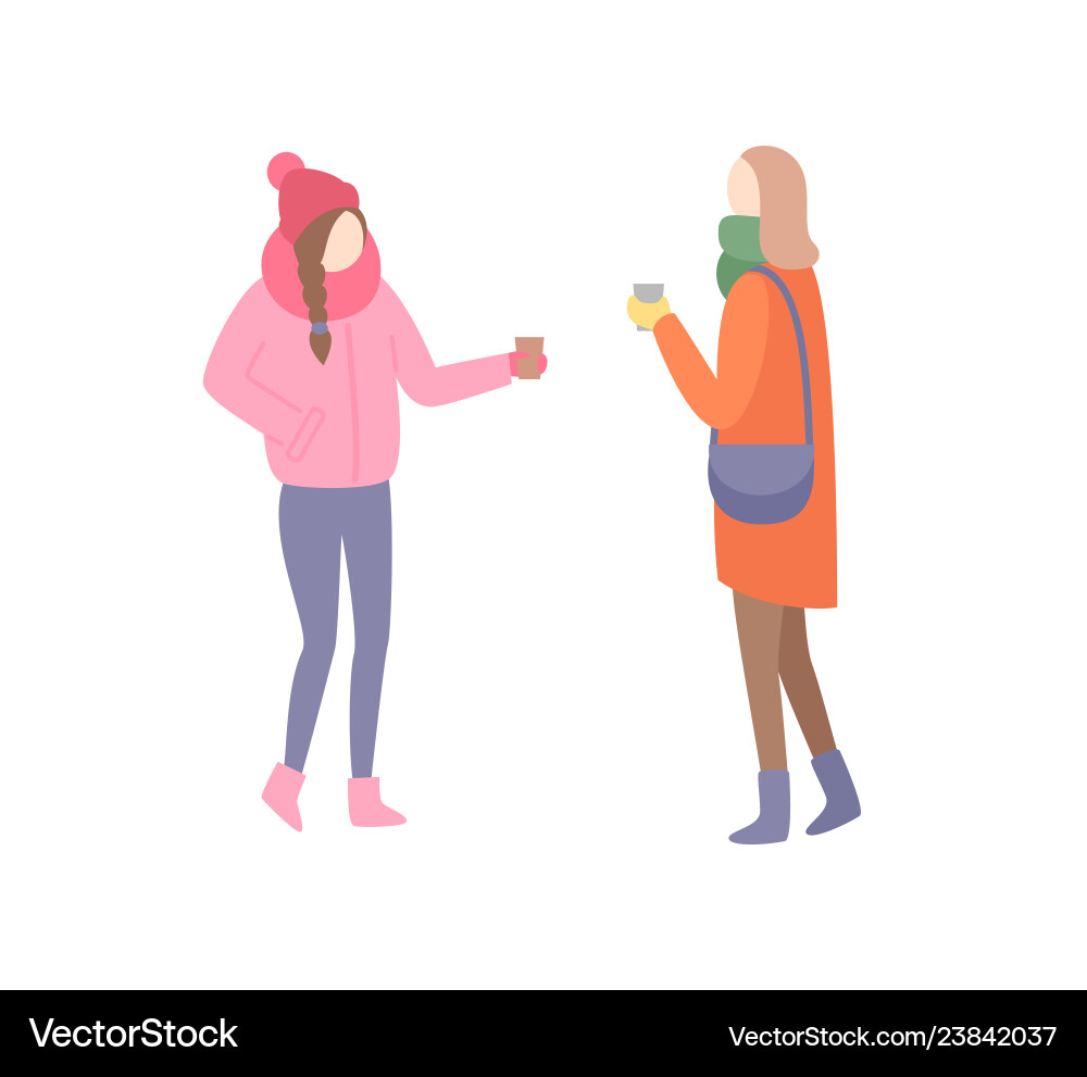 Woman friends talking discussing problems street Vector Image