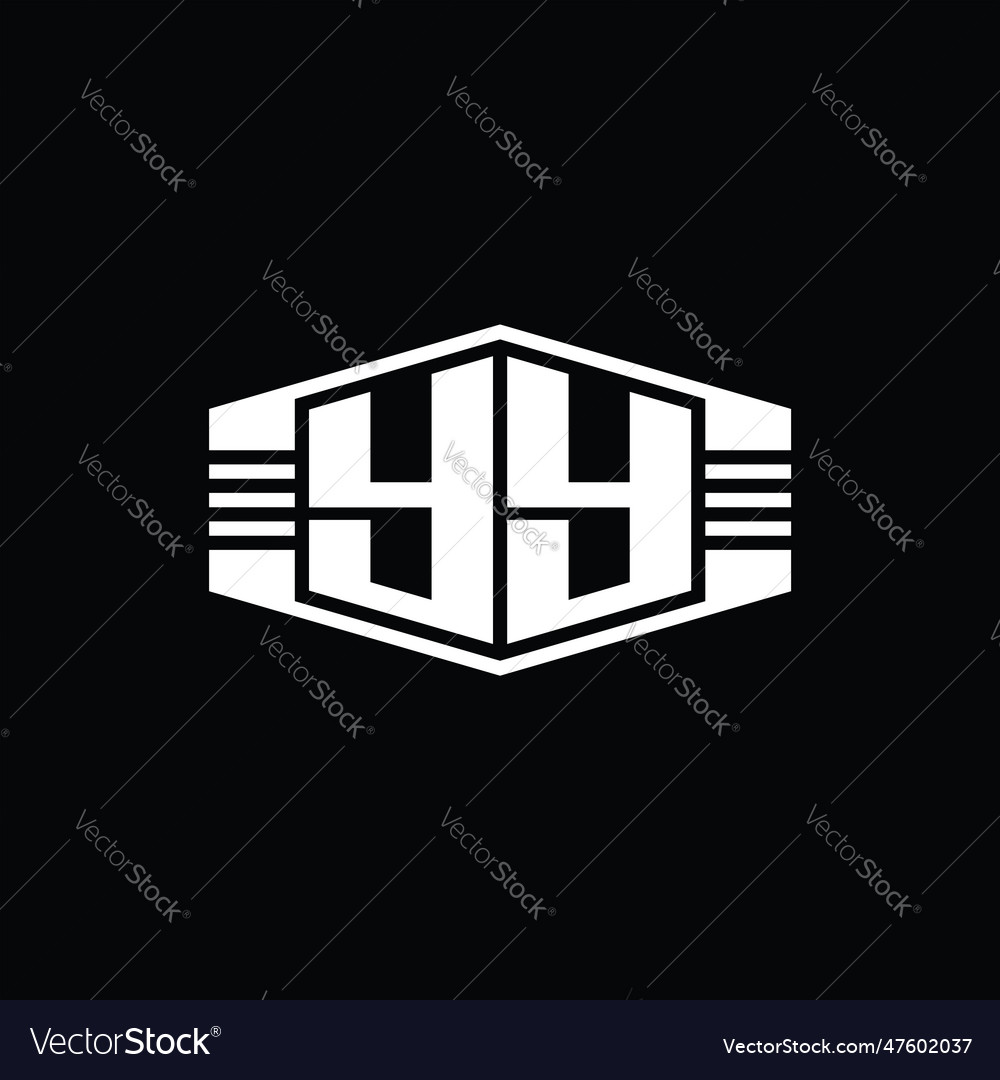 Yy letter logo monogram hexagon emblem shape Vector Image
