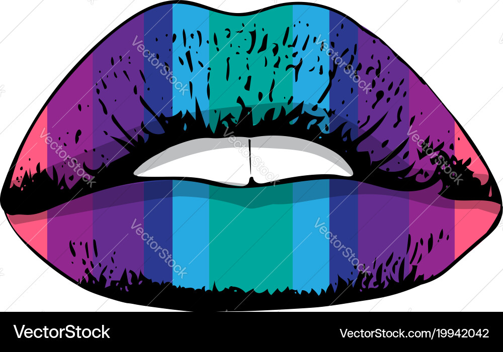 Abstract colorful woman lips Royalty Free Vector Image