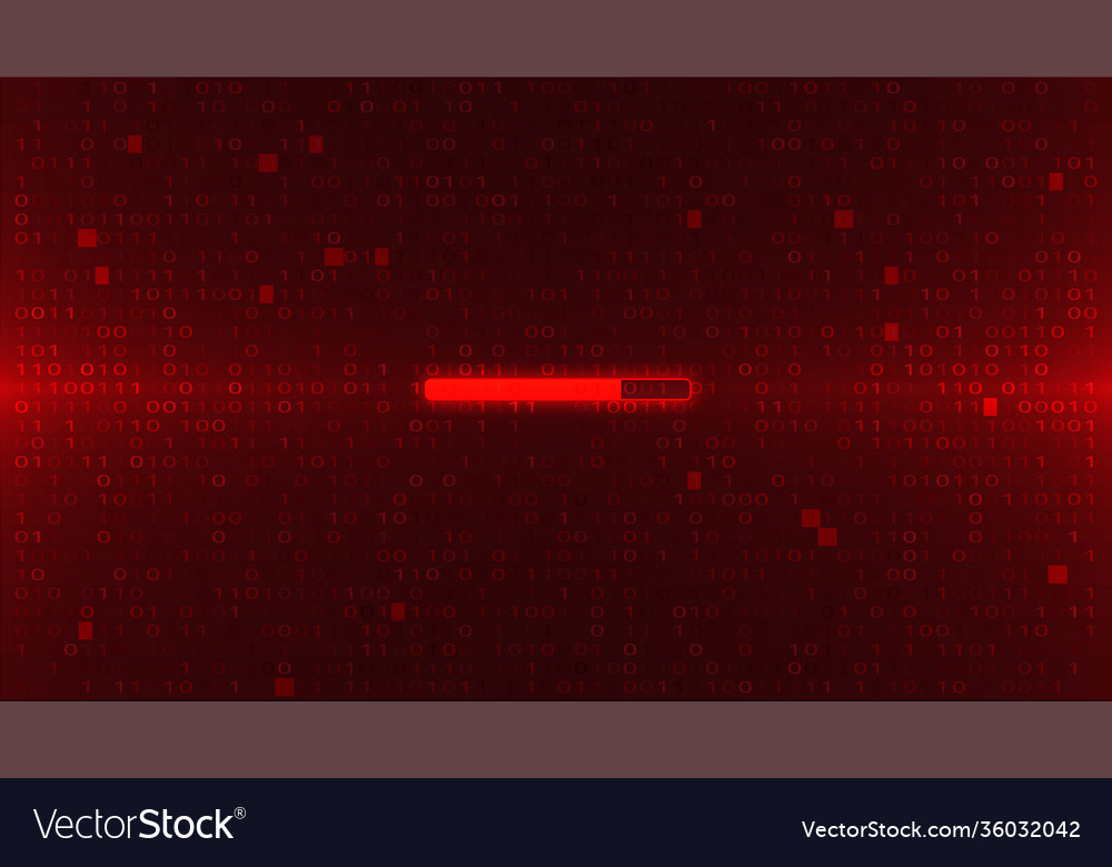 Abstract Red Background With Binary Code Malware Vector Image
