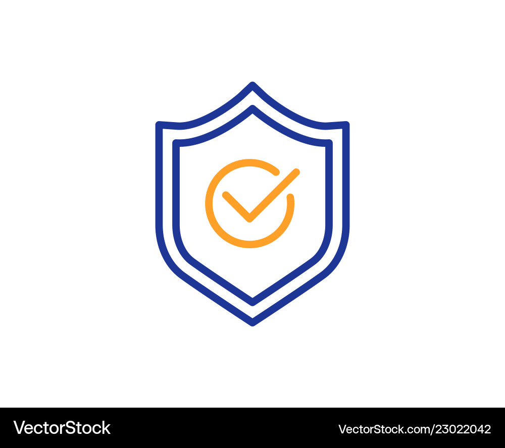 Approved shield line icon accepted or confirmed Vector Image