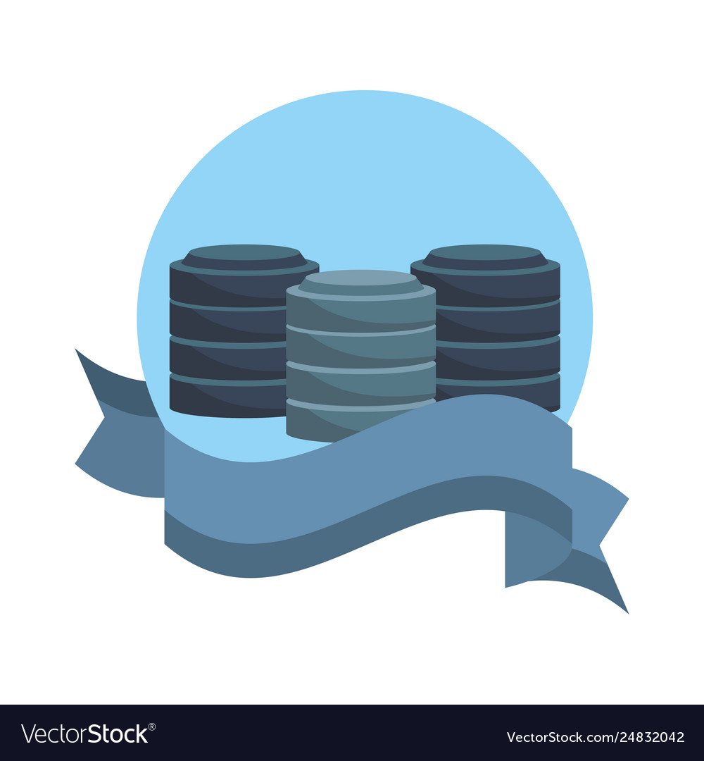 Database storage disks Royalty Free Vector Image