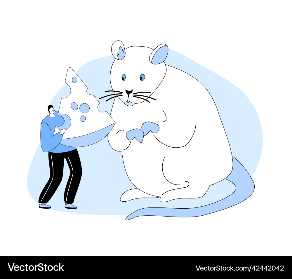 Happy 2032 new year holidays event tiny man Vector Image