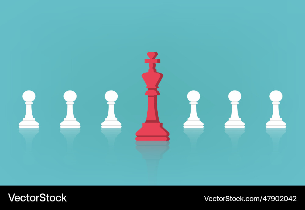 Leadership concept with chess king in front Vector Image