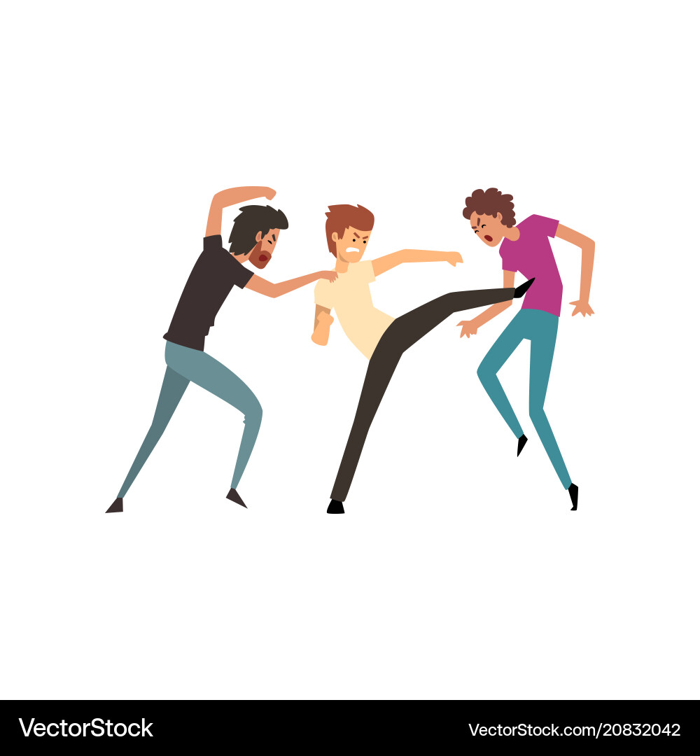 Men fighting and quarrelling aggressive and Vector Image