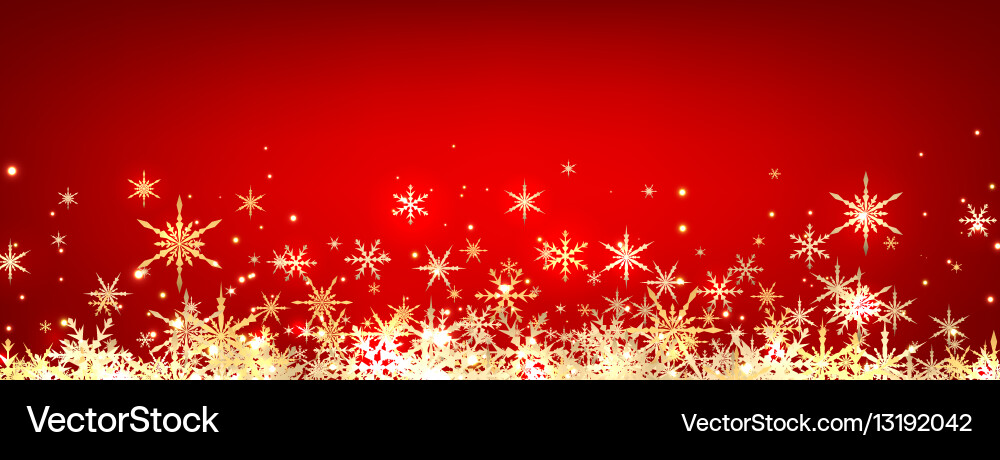 Red winter banner with snowflakes Royalty Free Vector Image