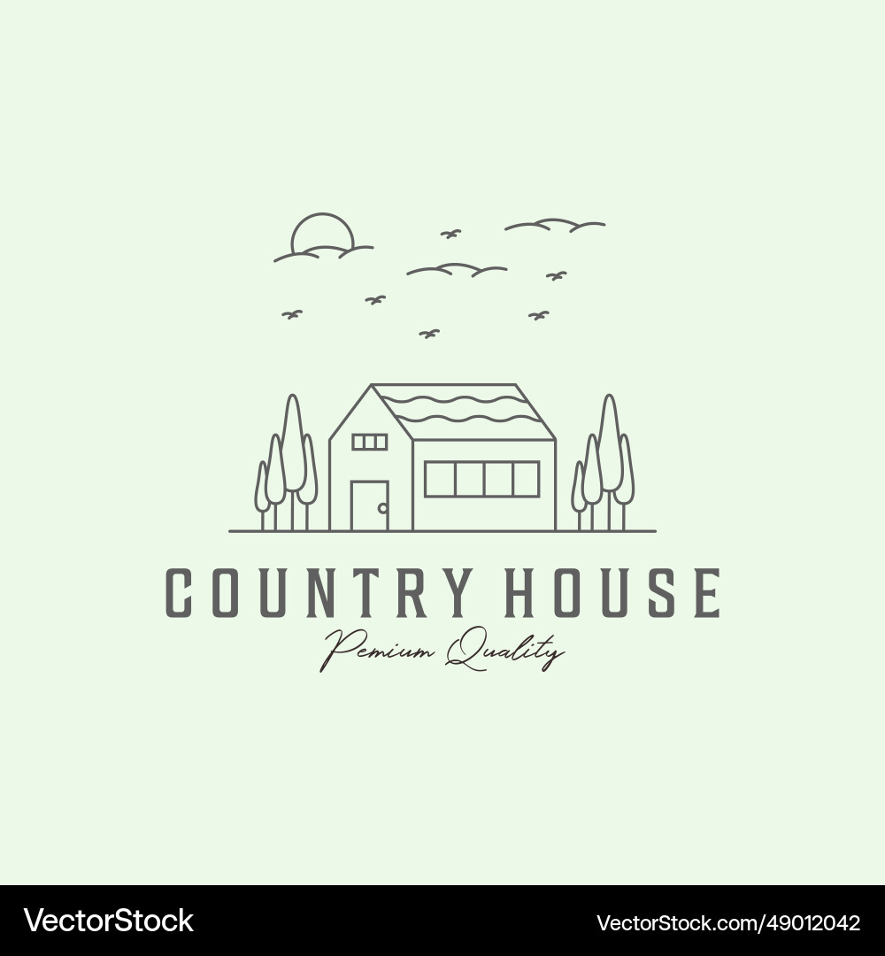 Rural line art minimalist design icon creative Vector Image