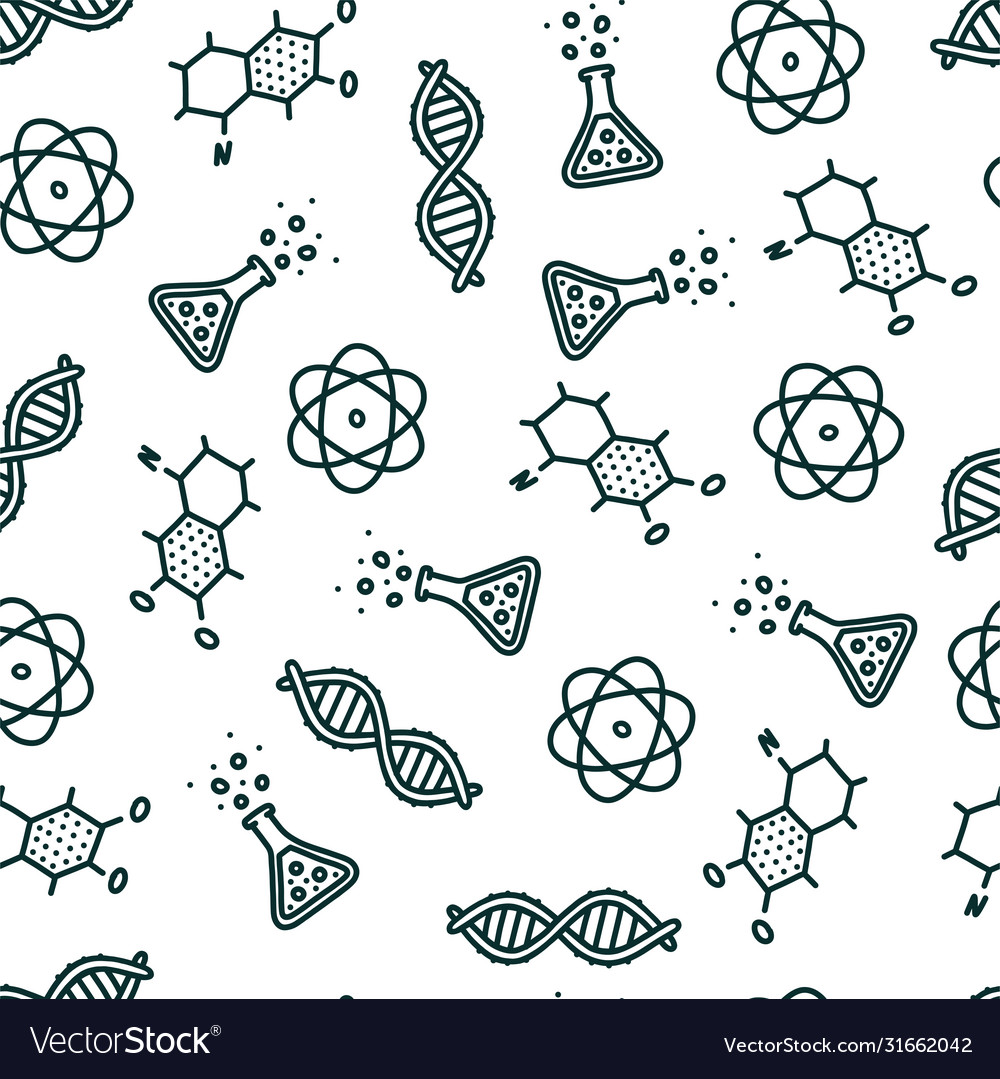 Seamless pattern with scientific objects Vector Image