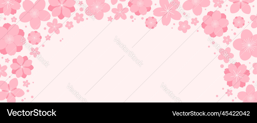 Spring flowers blossoms frame background flat Vector Image