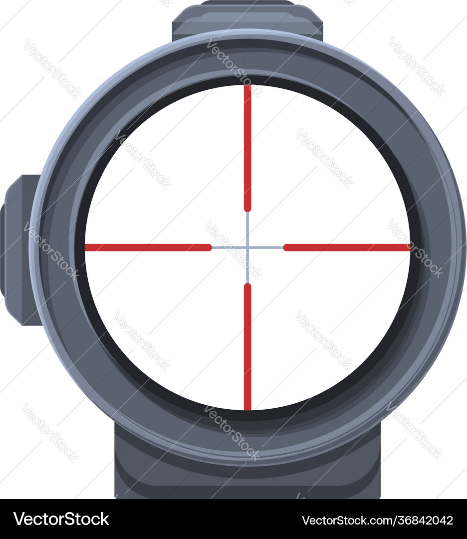 Telescopic sight gun icon cartoon style Royalty Free Vector